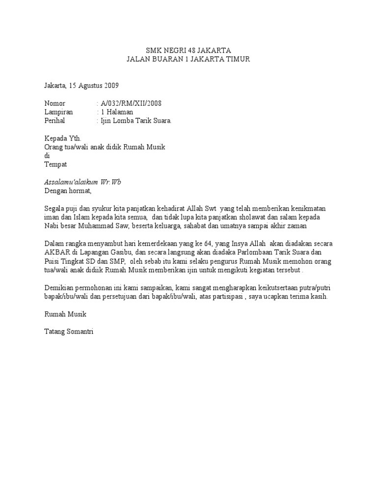 Contoh Surat Resmi | PDF