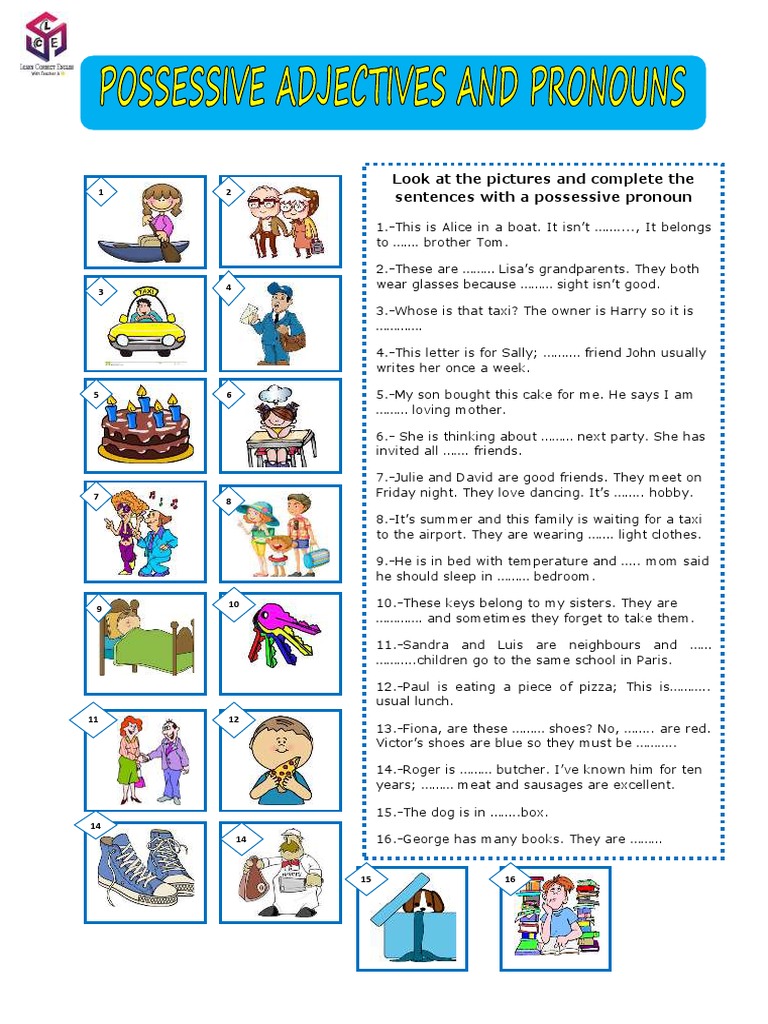 Possessive Adjectives and Pronouns - 107810 | PDF