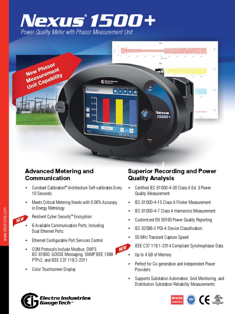 Nexus 1500+: Power Quality Meter With Phasor Measurement Unit | PDF ...