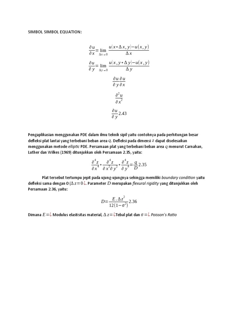 Simbol Simbol Equation | PDF | Metode & Bahan Ajar
