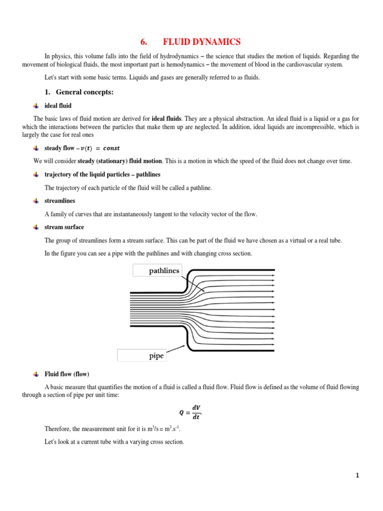 Fluid Dynamics: 1. General Concepts | PDF | Fluid Dynamics | Viscosity