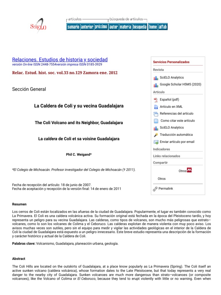 La Caldera de Coli y Su Vecina Guadalajara | Descargar gratis PDF ...