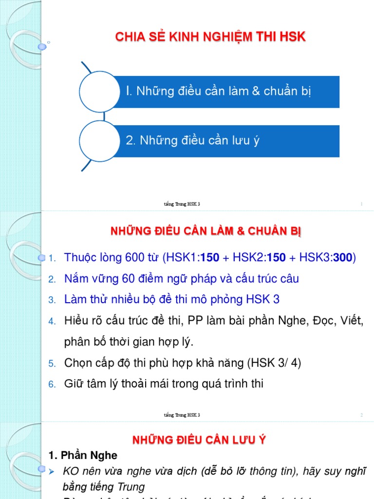 Kinh Nghiem Thi HSK 3 | PDF