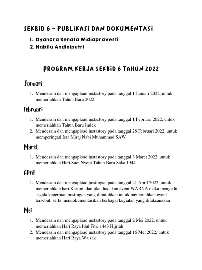 Proker Publikasi Dan Dokumentasi | PDF