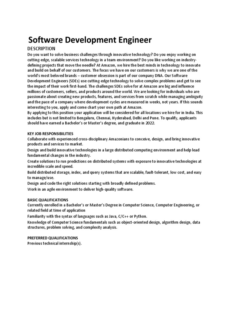 SDE FTE Eligibility Criteria | PDF | Computer Programming | Computing