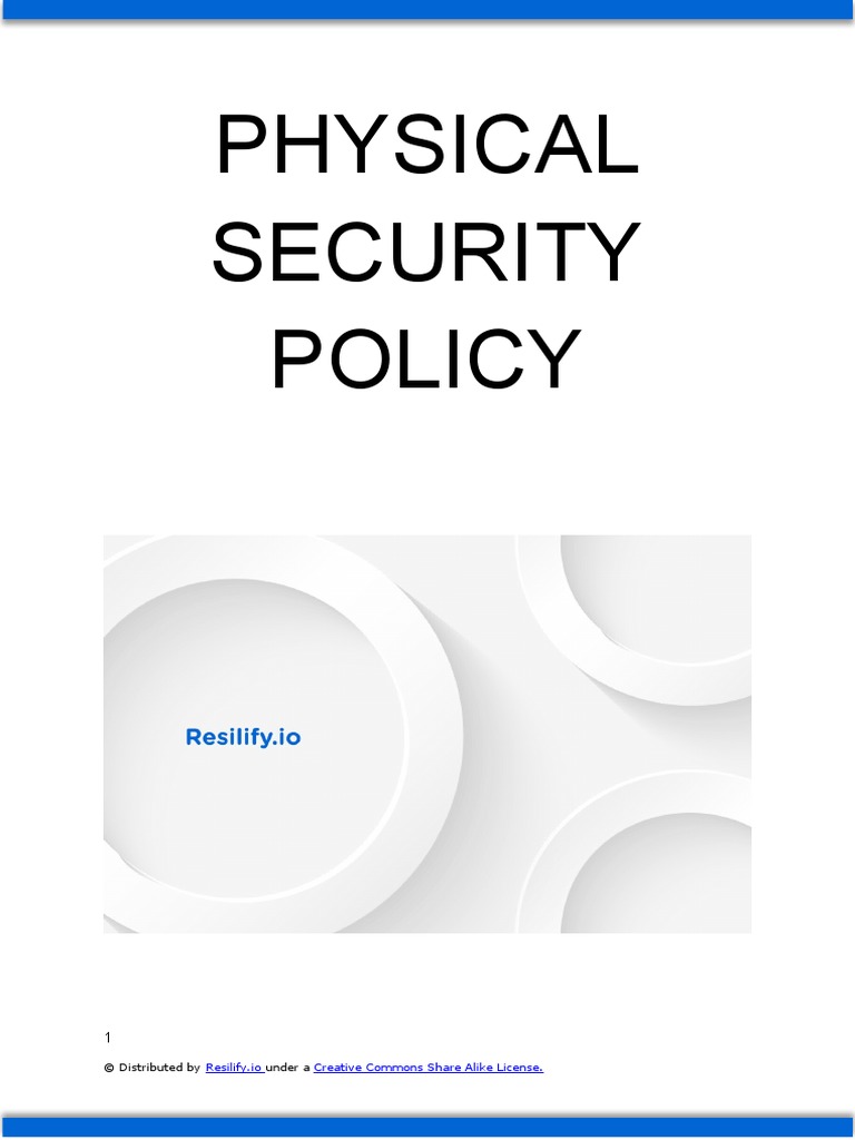 Physical Security Policy | Download Free PDF | Physical Security | Security