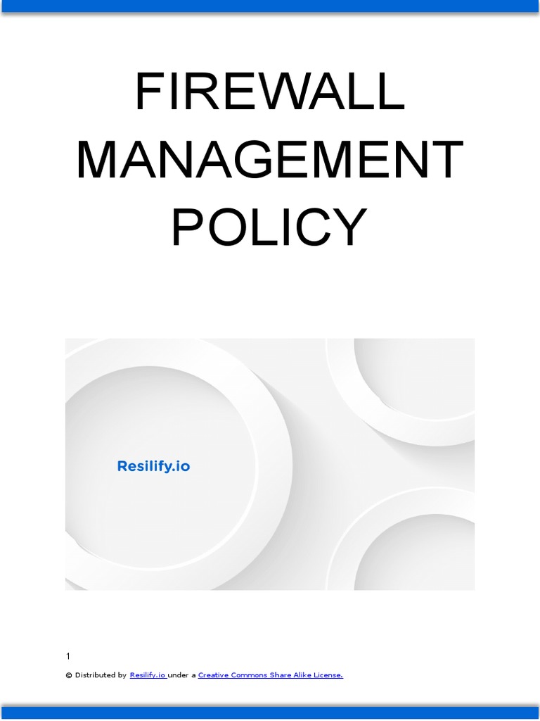 Firewall Management Policy | PDF