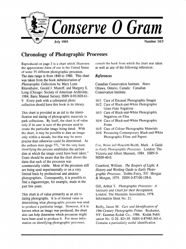 Chronology of Photographic Processes | Download Free PDF | Photograph ...