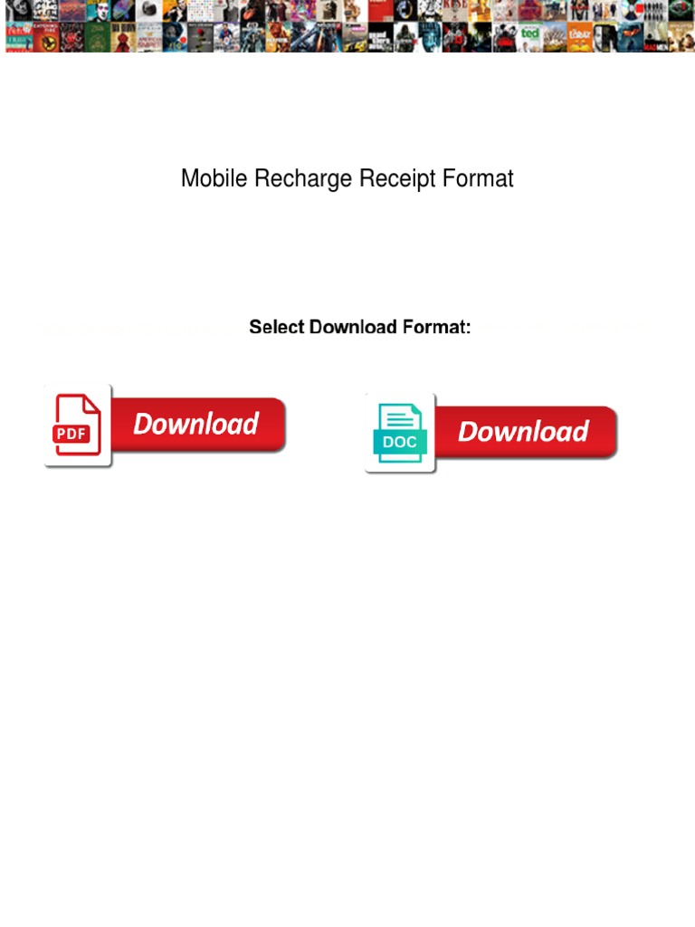 Mobile Recharge Receipt Format | PDF | Receipt | Invoice