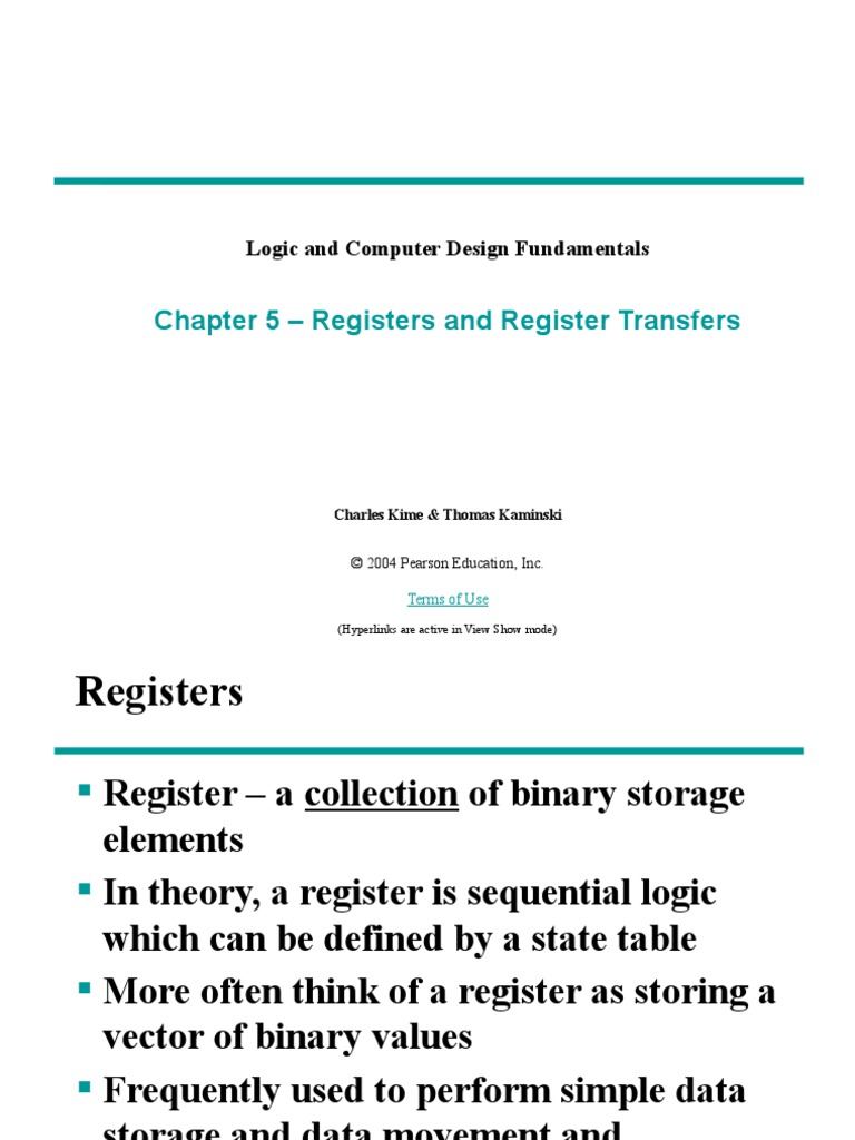 Chapter 5 - Registers and Register Transfers: Logic and Computer Design ...