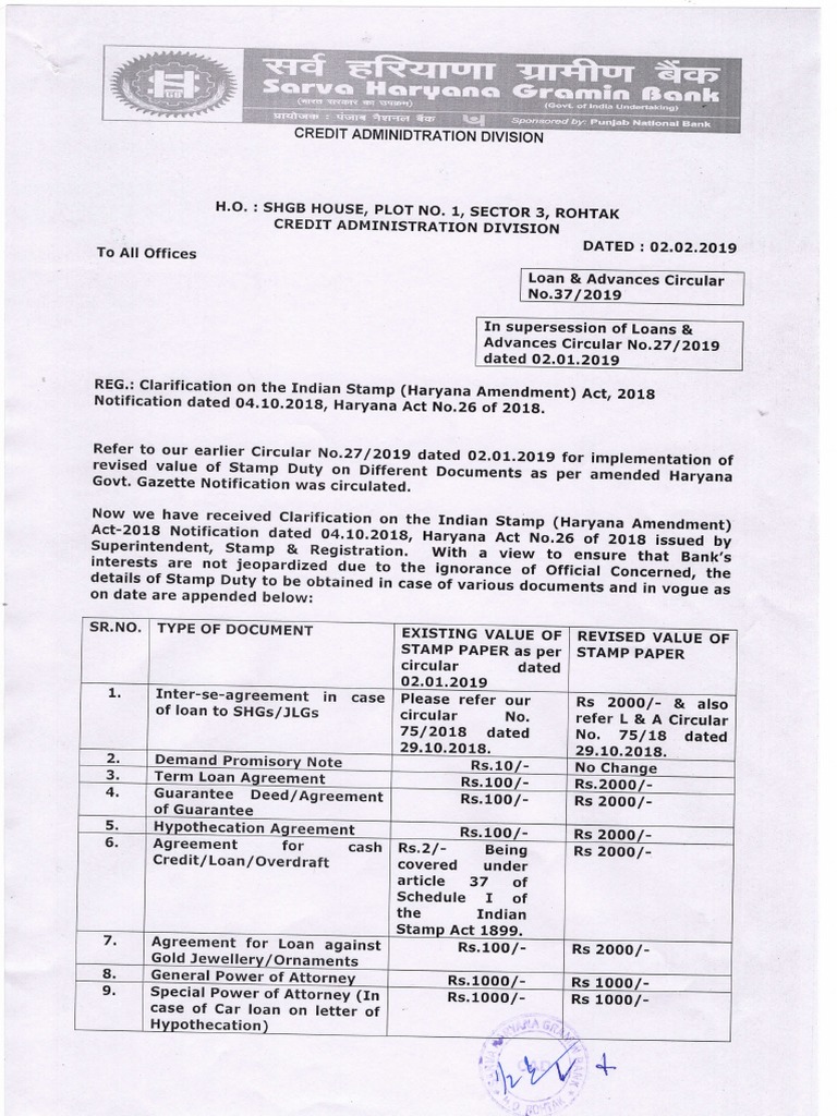 Clarification on Haryana Stamp Act 2018 | PDF