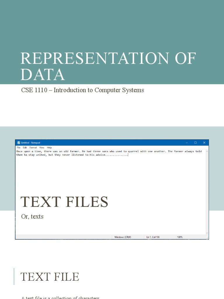 Ics-Slide3-Representation of Data | PDF | Frame Rate | Ascii