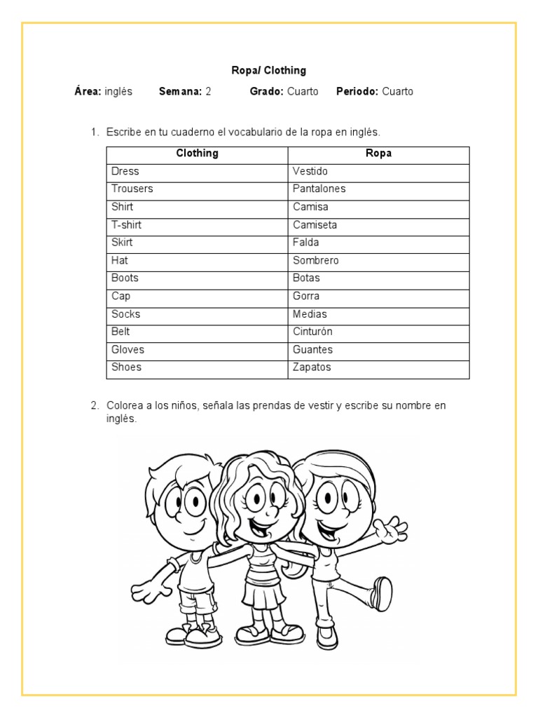 Guía 2 Ropa - Clothing | PDF