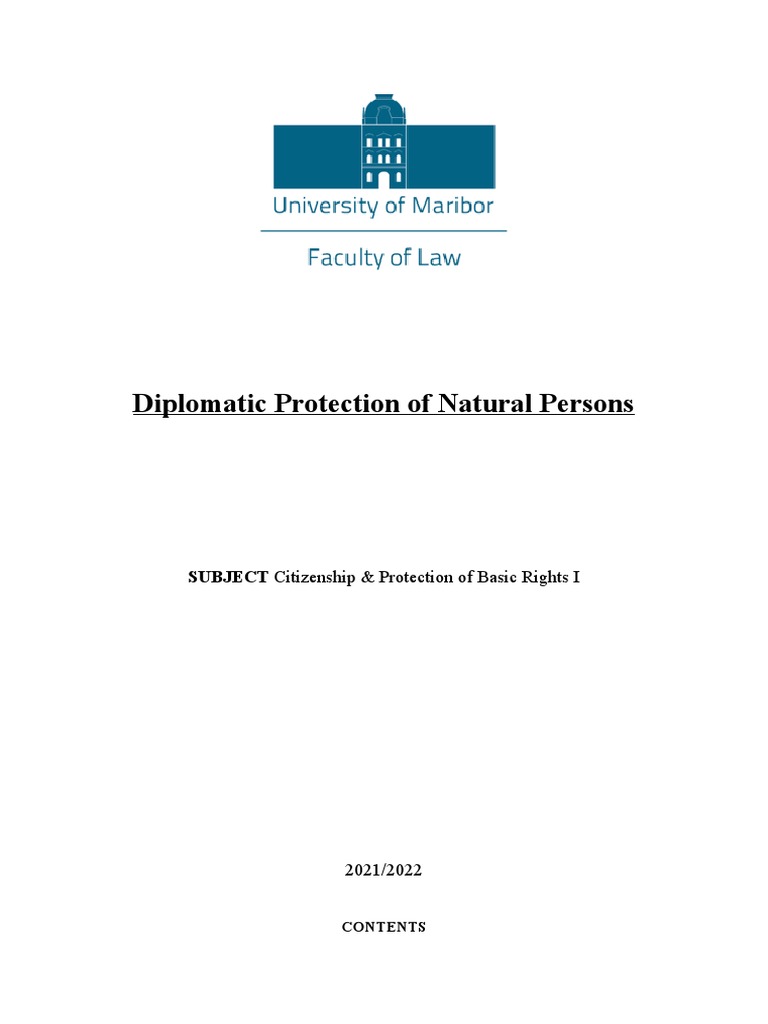 Diplomatic Protection of Natural Persons (Final) | PDF | Global ...