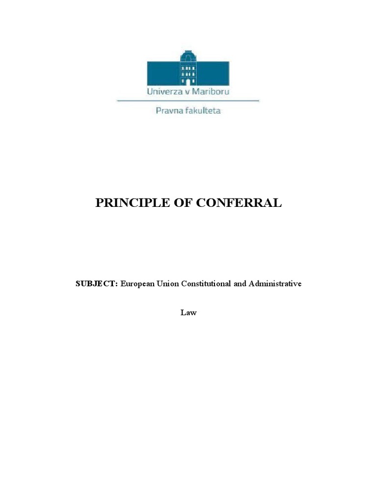 Principle of Conferral (Bárbara Esteves) | PDF | European Union | Treaty