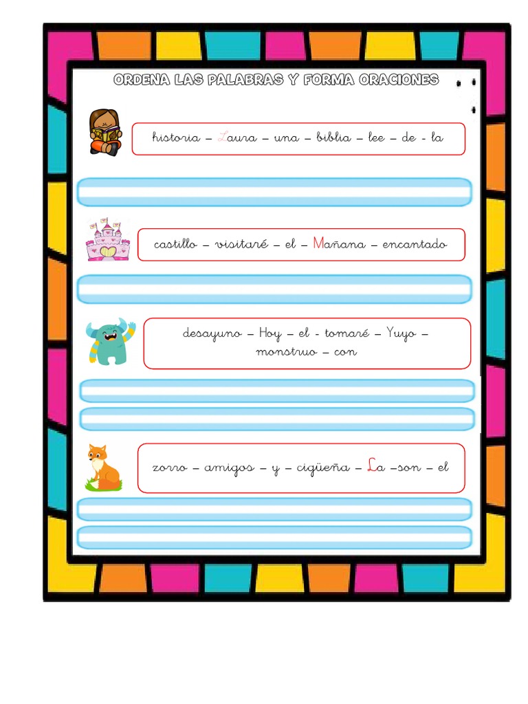 FICHA Ordena Oraciones | PDF