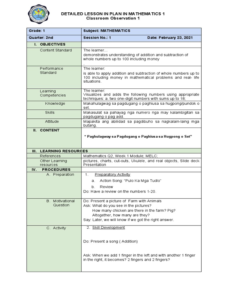 DLP For COT - 2nd Quarter - Math | PDF | Learning | Apple