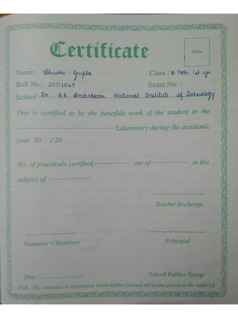 Applied Chemistry A - Practicals - 1st Year | PDF