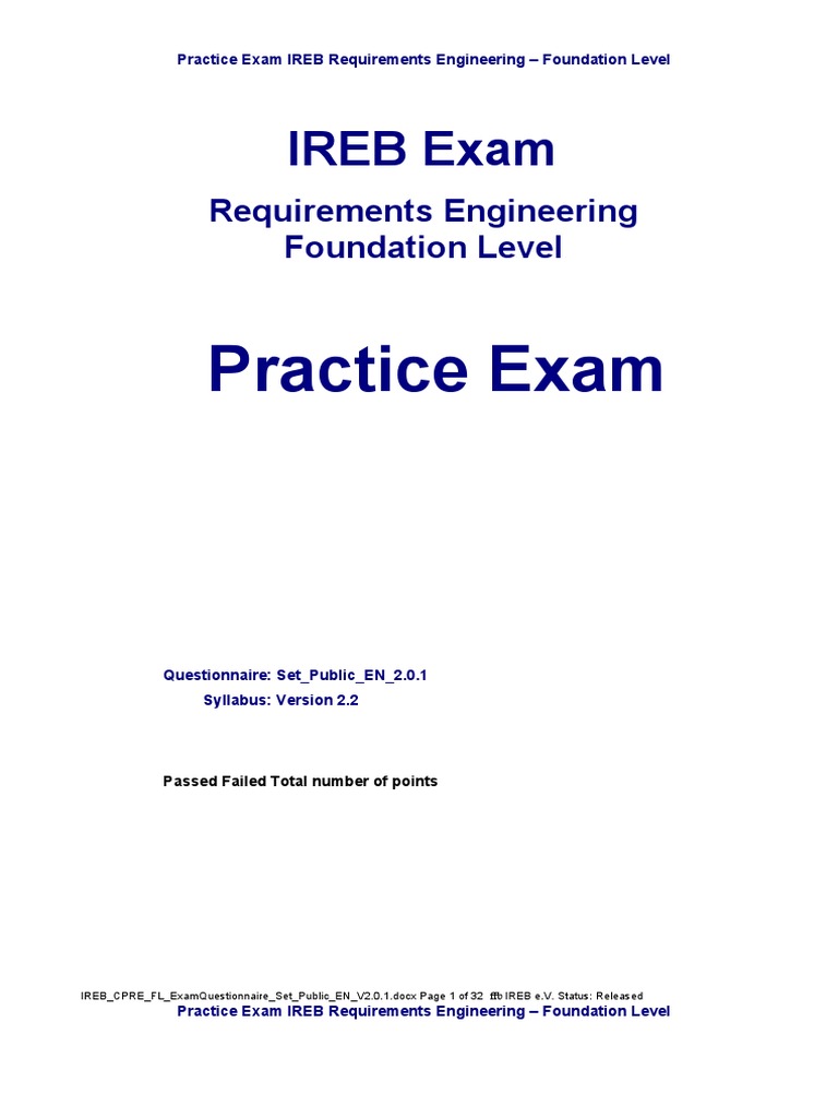 CPRE Foundation Level Sample Exam Question ENGLISH | PDF | Use Case ...