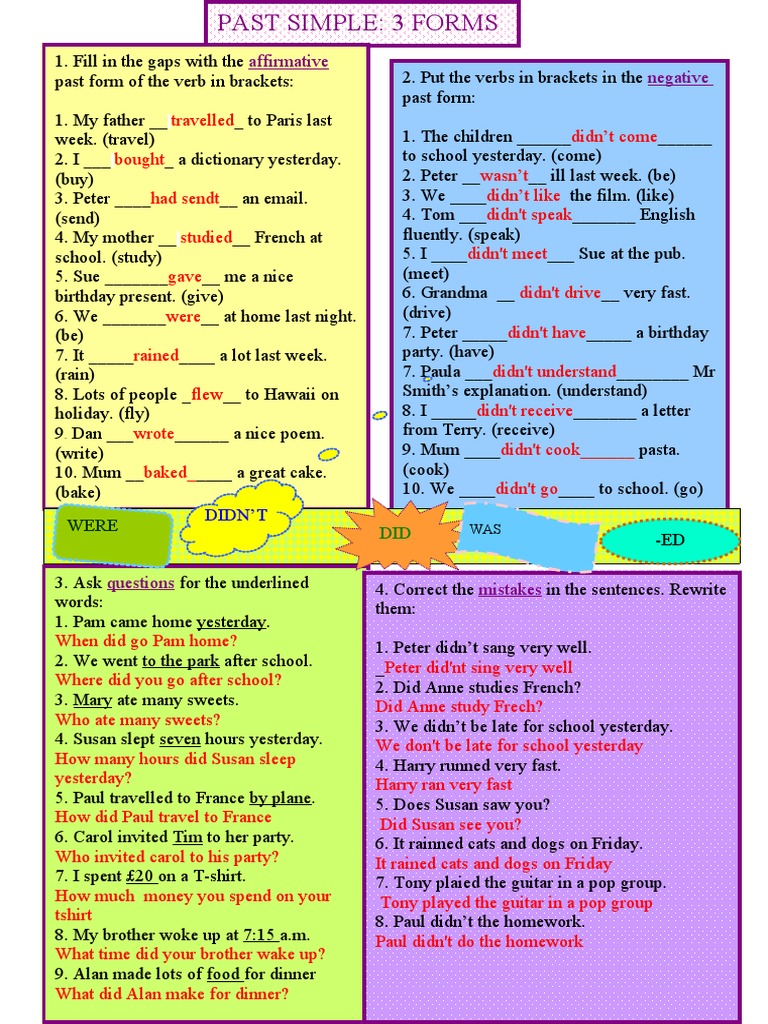 Past Simple 3 Forms | PDF | Linguistics