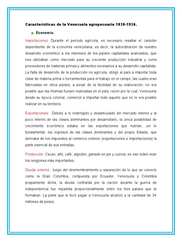 Venezuela Agropecuaria 1830 | PDF | Venezuela