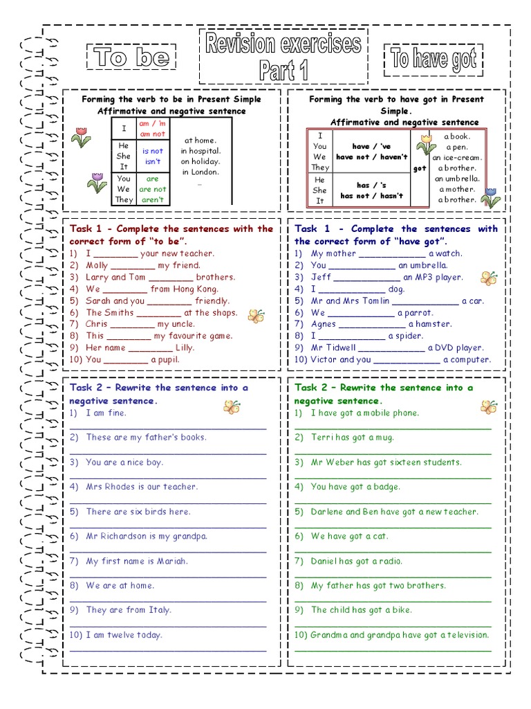 To Be and Have Got Exercises PDF | PDF | Language Arts & Discipline