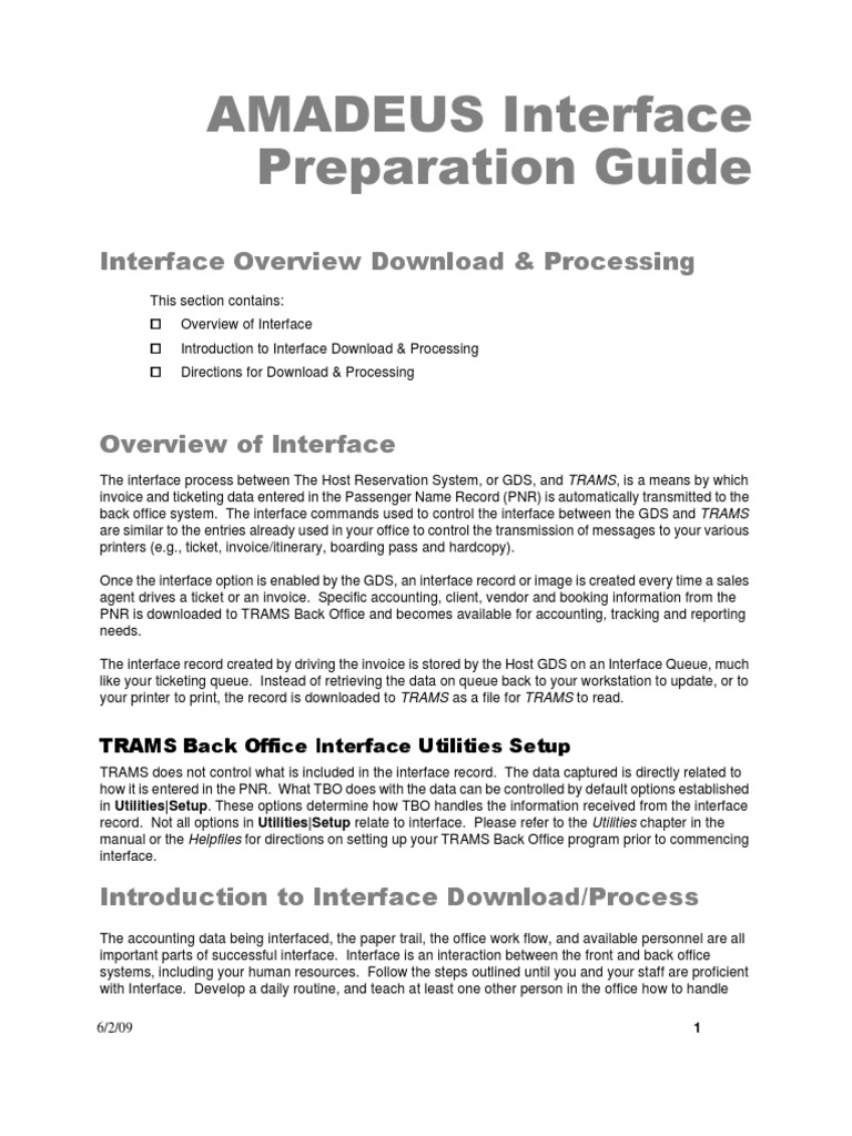 Amadeus GDS Interface Preparation Guide | PDF | Command Line Interface ...