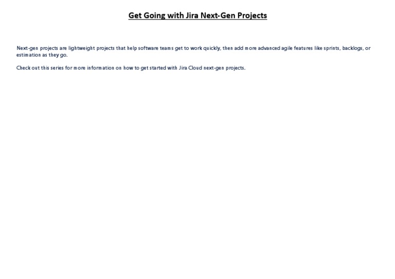 Get Going With Jira Next-Gen Projects | PDF
