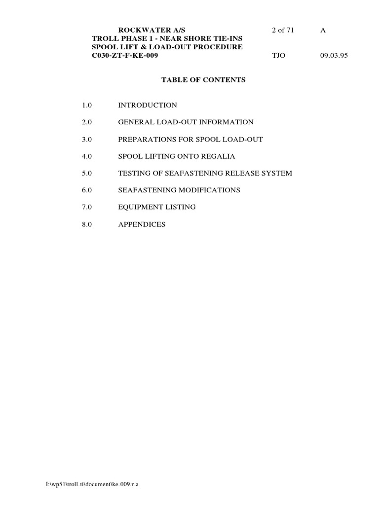 Spool Lift & Load-Out Procedure | PDF | Pipe (Fluid Conveyance) | Pump