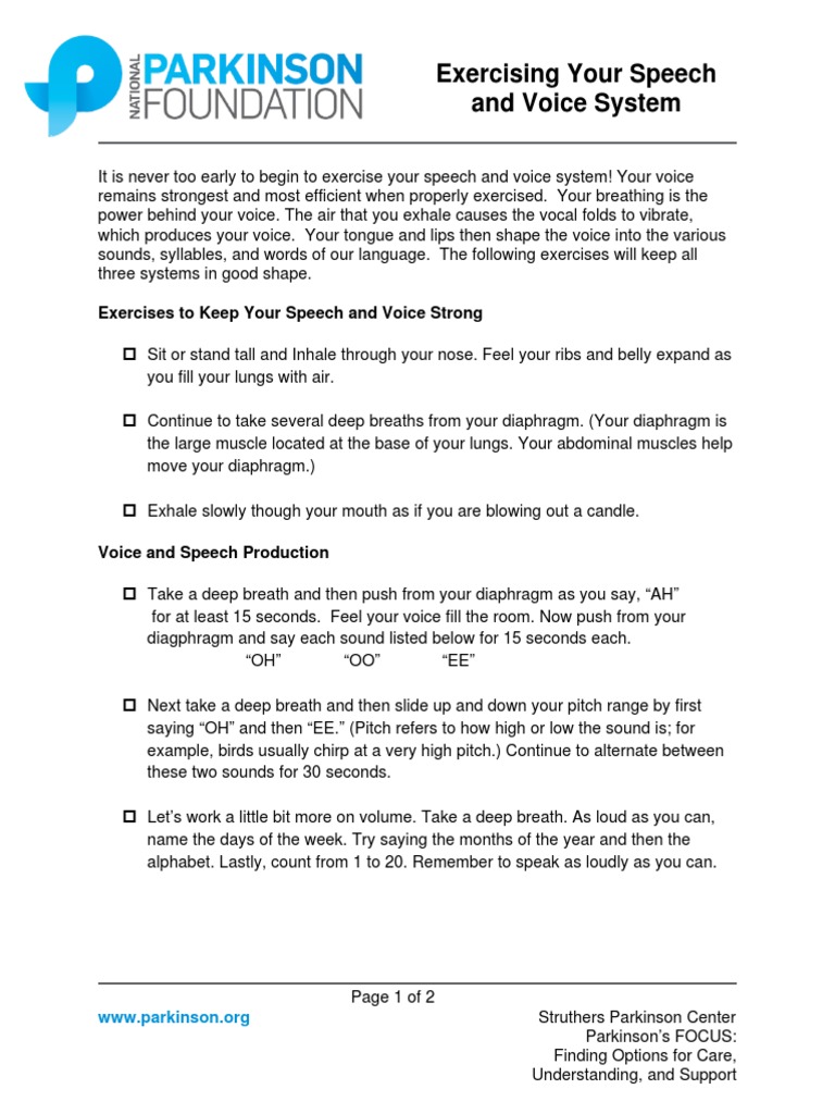 Exercising Your Speech and Voice System | PDF | Human Voice | Breathing