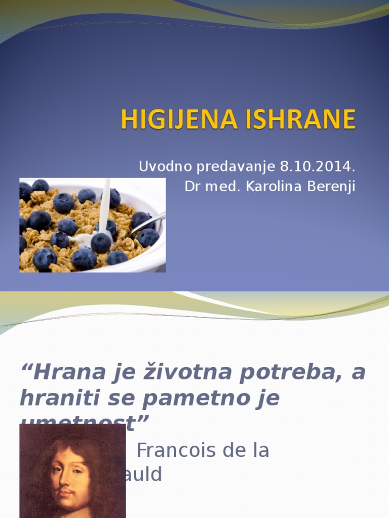 1 Uvod Higijena Ishrane | PDF