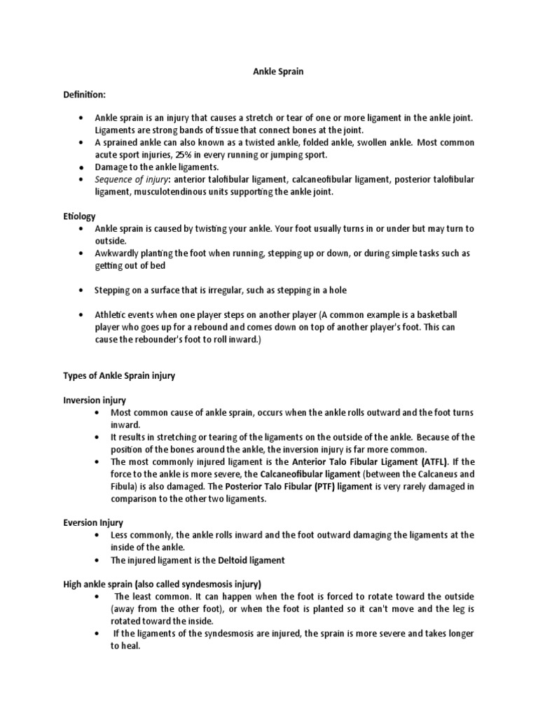 Ankle Sprain Medical Background | PDF | Ankle | Foot