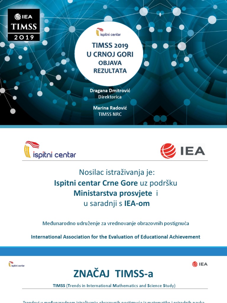 MONTENEGRO Rezultati TIMSS 2019 - Design | PDF