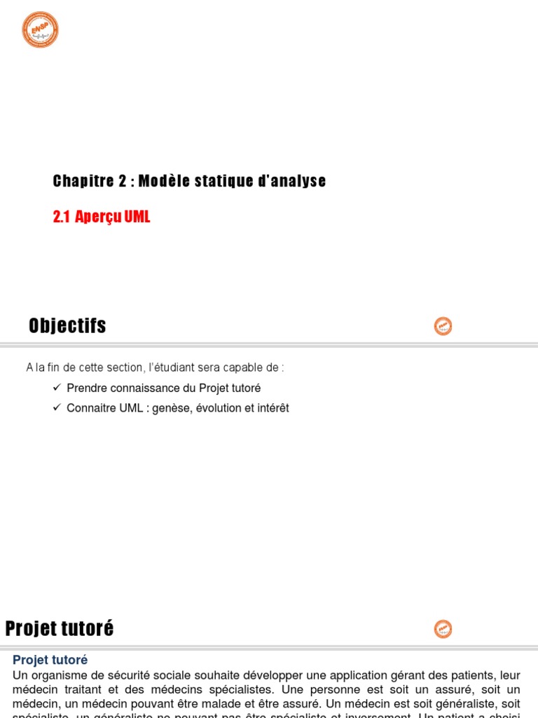 CH2S1 ModèleStatiqueAnalyse Aperçu UML | PDF