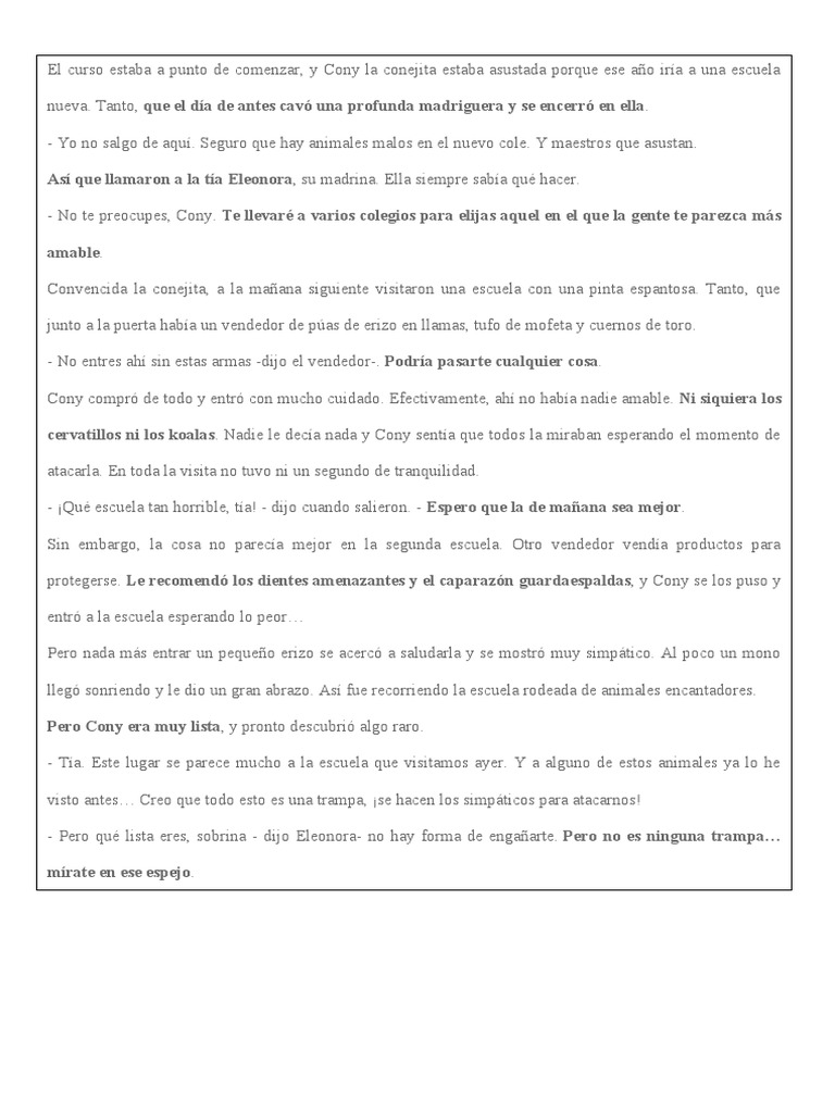 Cuento Primer Día de Clase Pedro Pablo Sacristan | PDF