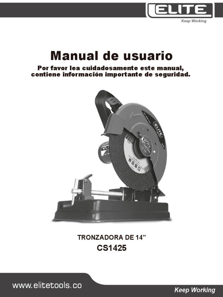 Partes y Seguridad de la Tronzadora CS1425 | PDF | Herramientas | Tornillo
