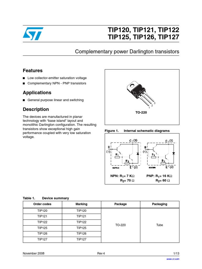 TIP122-STMicroelectronics | Bipolar Junction Transistor | Transistor