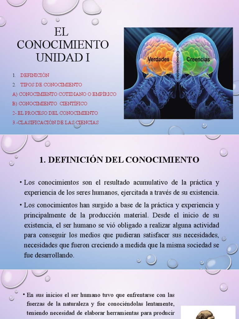 Unidad I El Conocimiento Clase 1 | PDF | Conocimiento | Empirismo