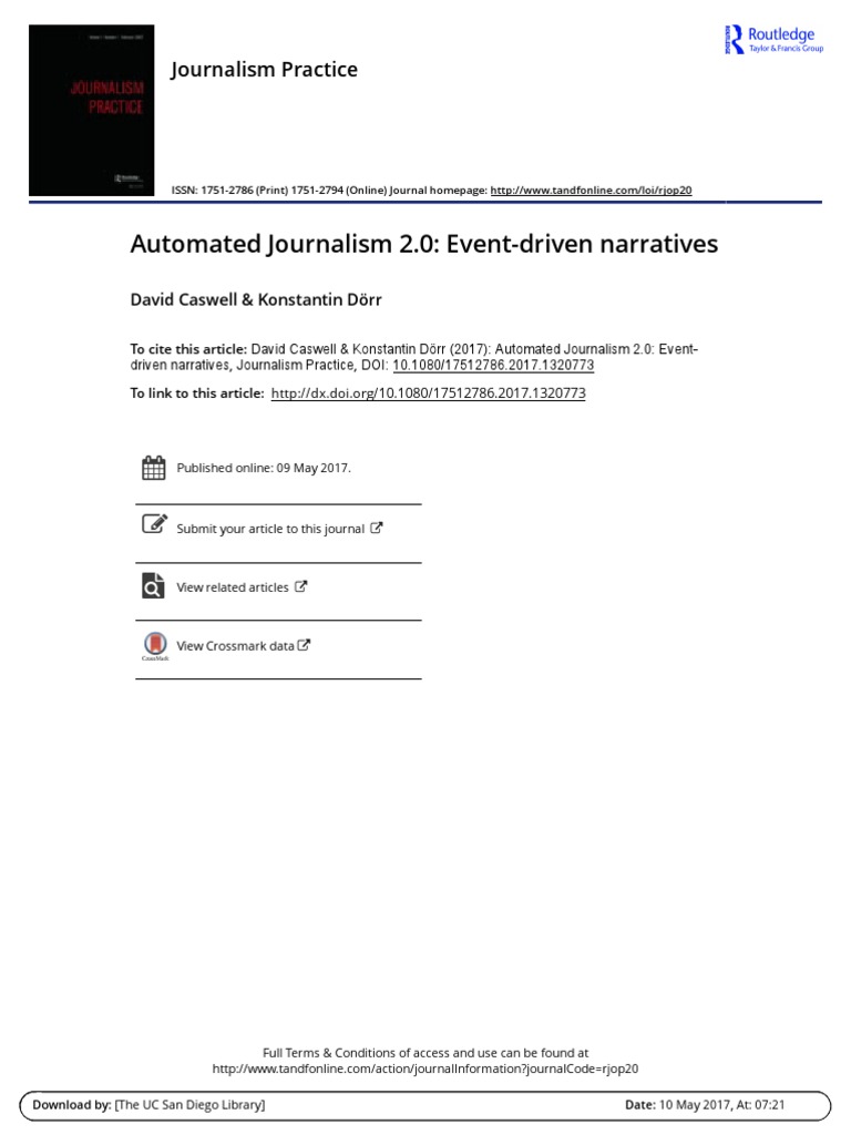 Caswell, David & Konstantin Nicholas Dörr - 'Automated Journalism 2.0 ...