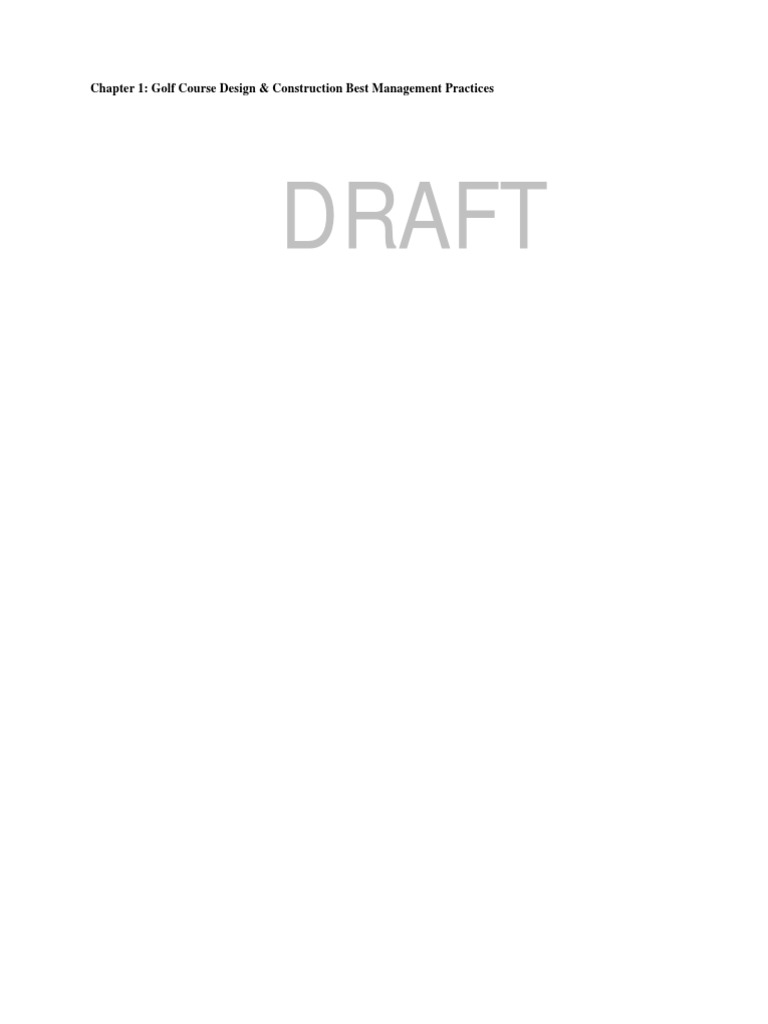 Draft: Chapter 1: Golf Course Design & Construction Best Management ...