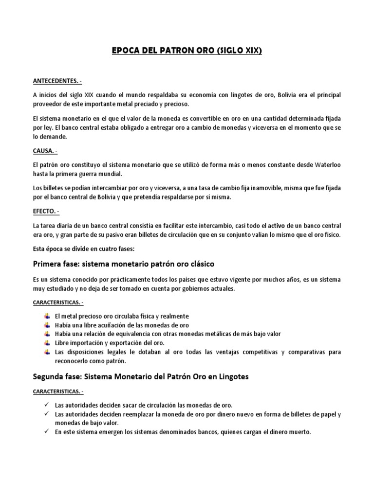 Patron Oro 4 | PDF | Moneda | Estándar dorado