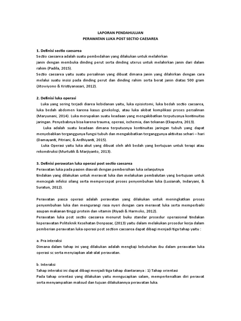 LP Perawatan Luka Post SC | PDF