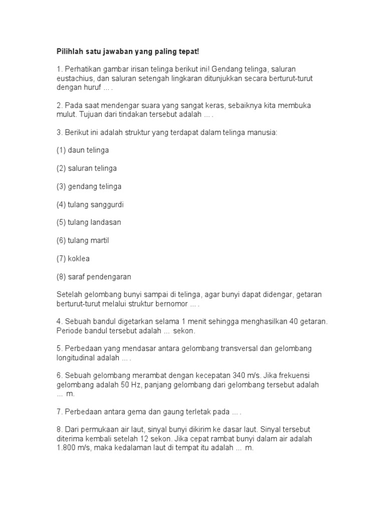 Soal Ipa Di Bahas Dikelas Uspbk | PDF