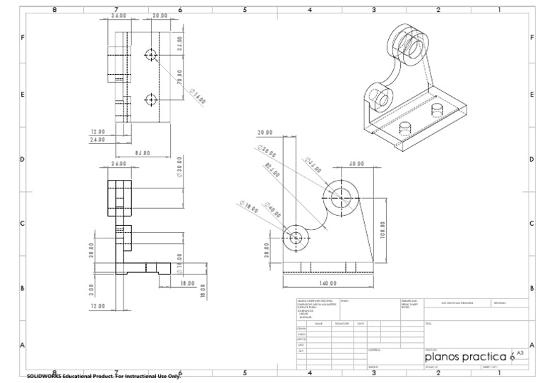 Planos Practica 6: SOLIDWORKS Educational Product. For Instructional ...