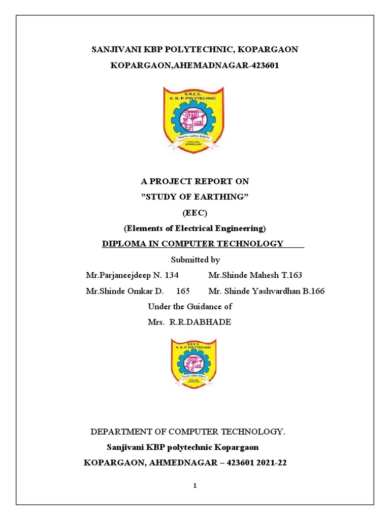 Yashvardhan - EEC Micro Project Report | PDF | Electrical Resistance And Conductance | Fuse ...