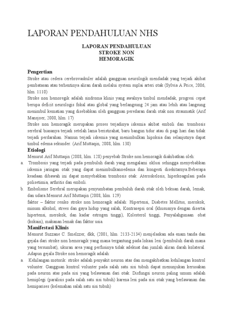 Laporan Pendahuluan Nhs | PDF