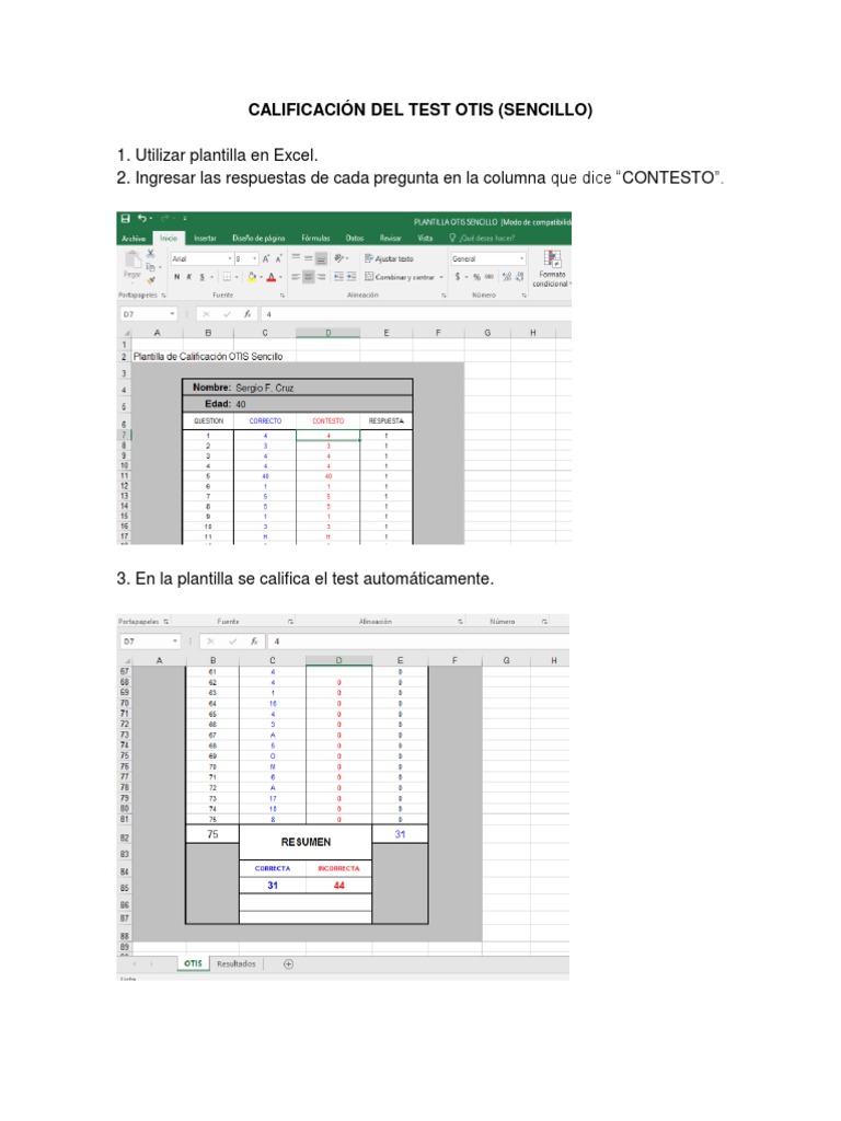 02 Calificación Del Test Otis Sencillo | PDF