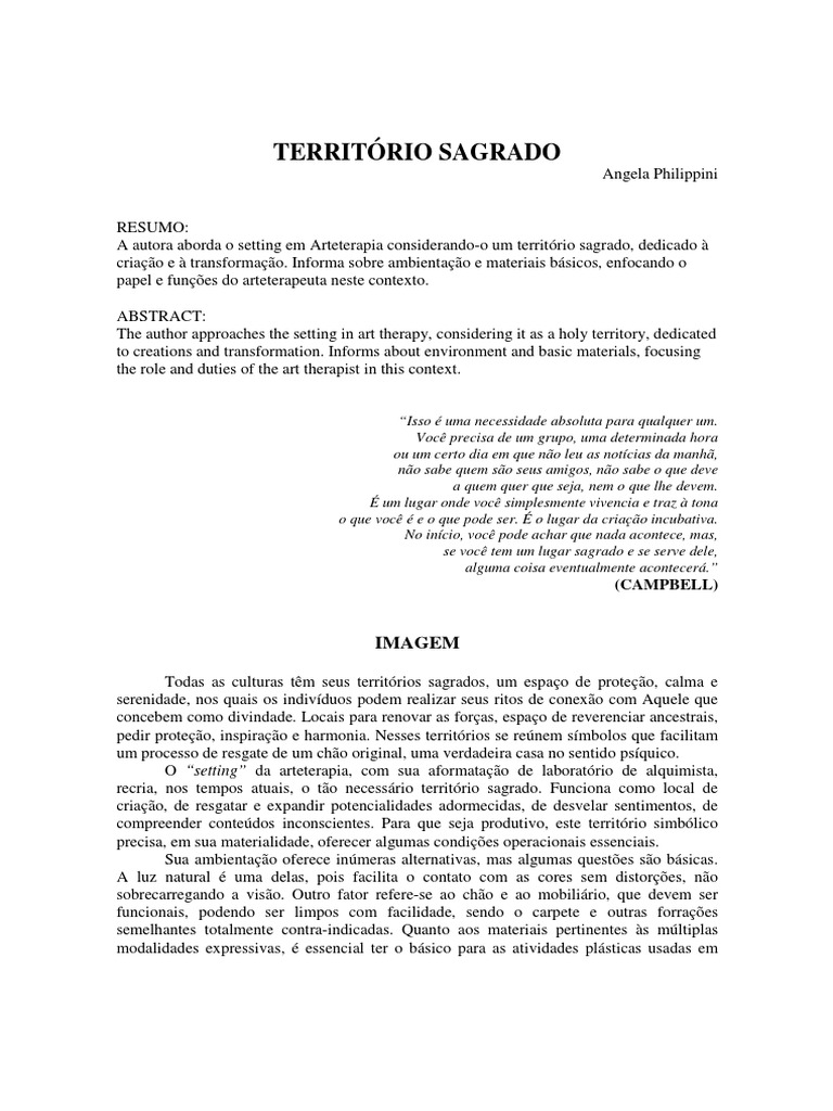 TERRITÓRIO SAGRADO Angela Philippini | PDF | Arteterapia | Pastel