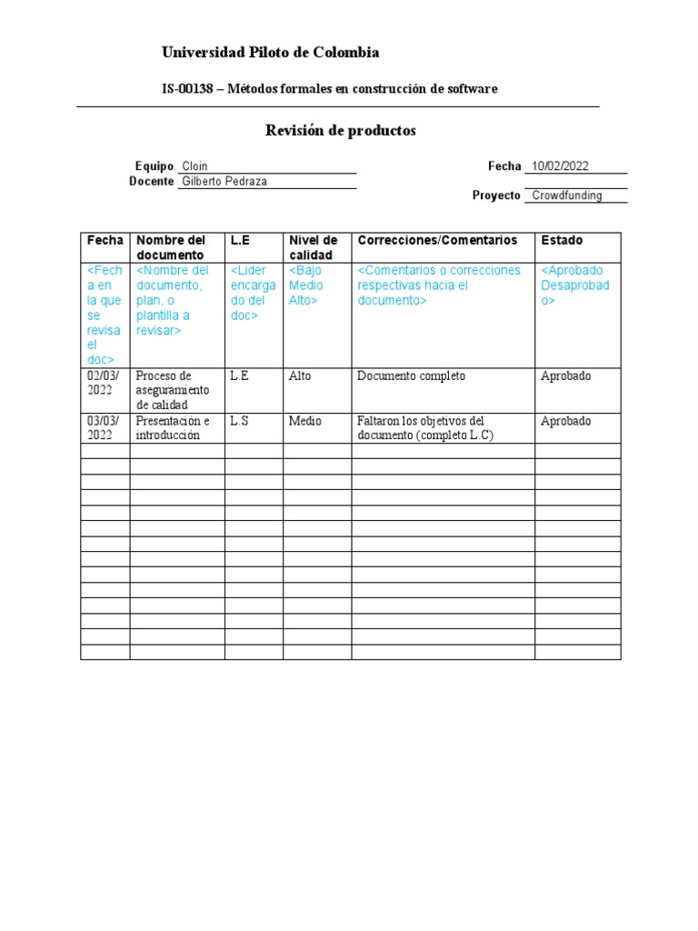 Plantilla de Revision | PDF