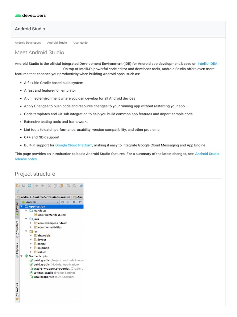 Meet Android Studio | PDF | Android (Operating System) | Window (Computing)